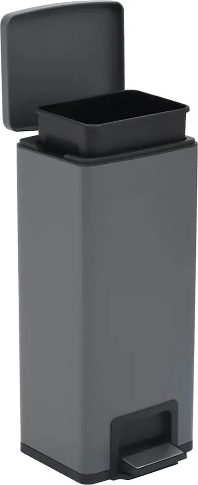 Odpadkový koš s pedálem 30 l šedý nerezová ocel 149572