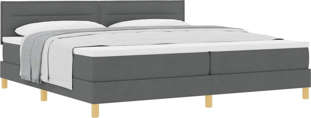 Postel s boxspringem s polštářem Tmavě šedá 200 x 200 cm textil 3338868