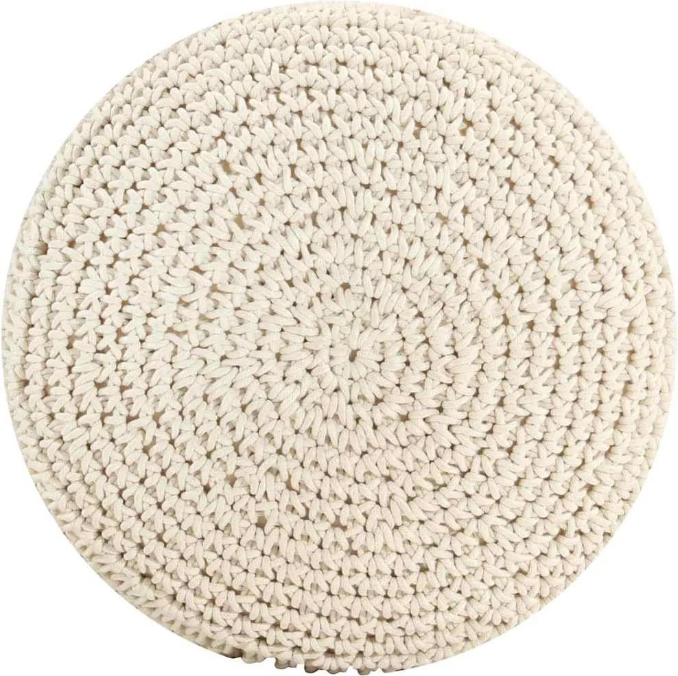 Ručně vyrobený sedací puf macramé 45 x 30 cm bavlna 324002