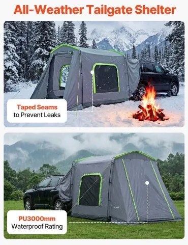 Velký stan SUV pro 5–9 osob, Vodotěsný PU 3000 mm VEVOR