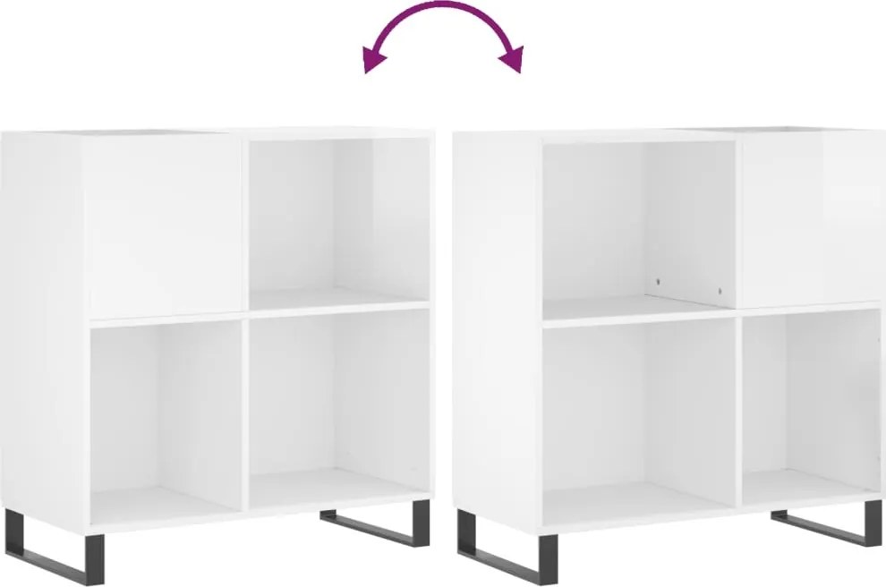 vidaXL Skříňka na LP desky 84,5 x 38 x 89 cm kompozitní dřevo [831780] Barva: šedá sonoma