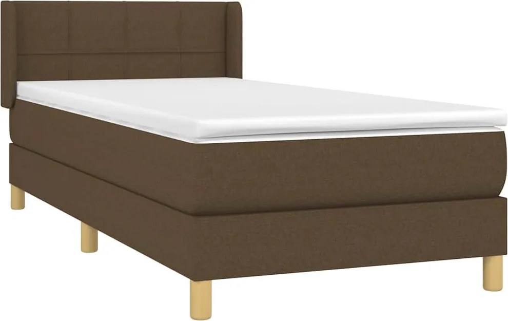 Box spring postel s matrací tmavě hnědá 90x190 cm textil 3130236