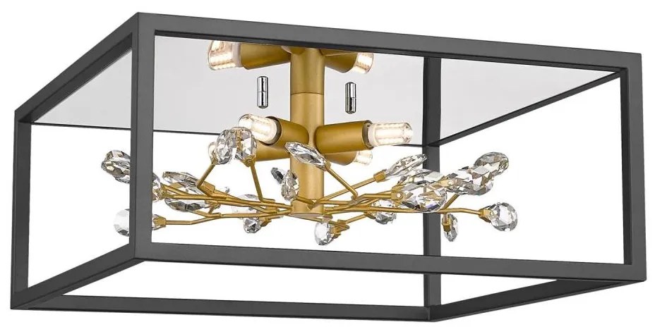 Zuma Line C0578-04A-B5TF - Stropní svítidlo SPRING 4xG9/33W/230V černá/zlatá