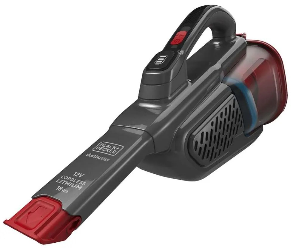 BLACK+DECKER Úklid - 12V AKU ruční vysavač, titanová/červená BHHV315J-QW