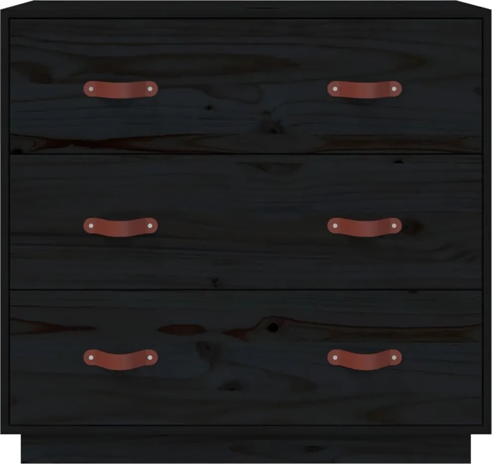 vidaXL Příborník 80 x 40 x 75 cm masivní borové dřevo [820111] Barva: Černá