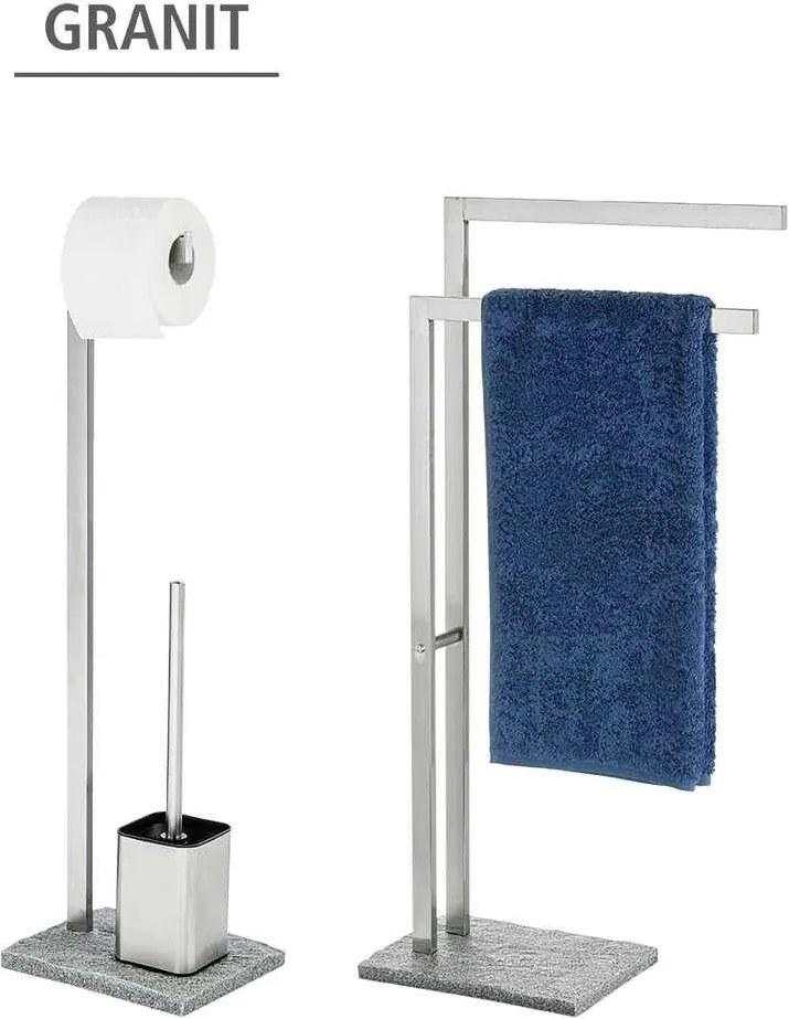 Stojan na toaletní papír a WC štětku GRANITE, 2 v 1, WENKO