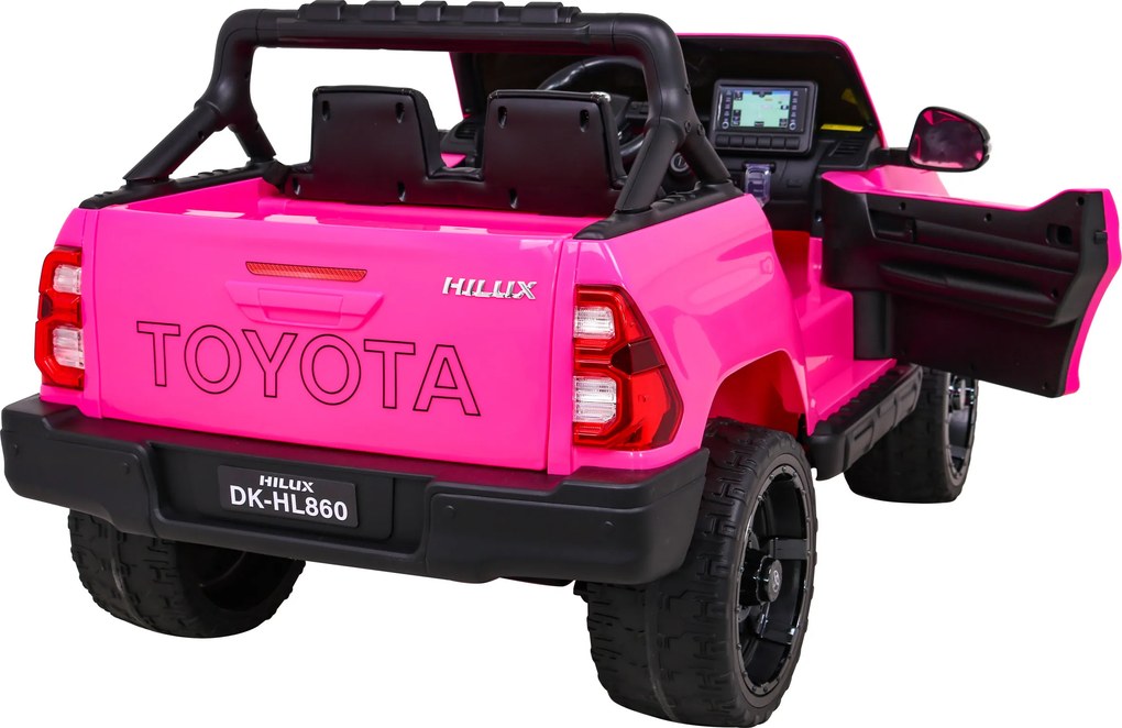 Ramiz Elektrické auto Toyota Hilux pro děti růžové + pohon 4x4 + dálkové ovládání