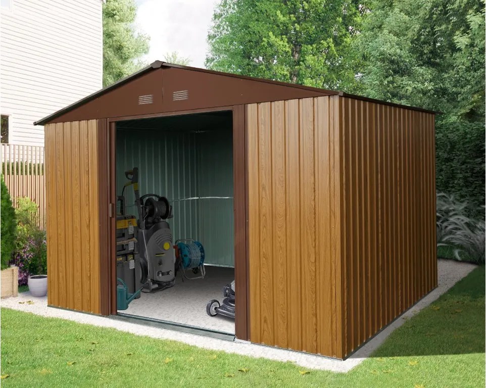 Zahradní domek BestBerg ZDB-7D / 7,2 m² / 301 x 238 x 214 cm / dekor dřevo/hnědá