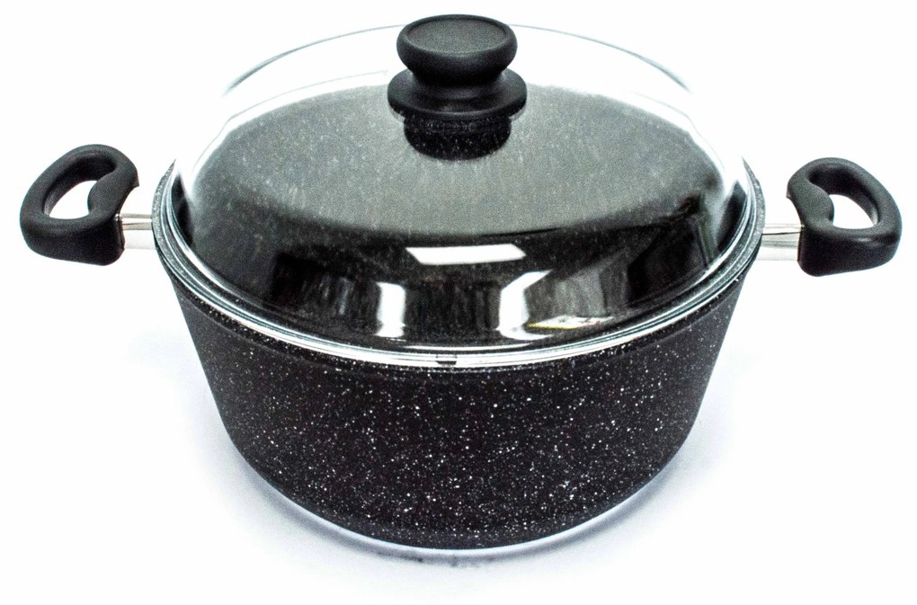 Top Alulit polévkový hrnec černý granit neindukční, 28 cm, 6 l