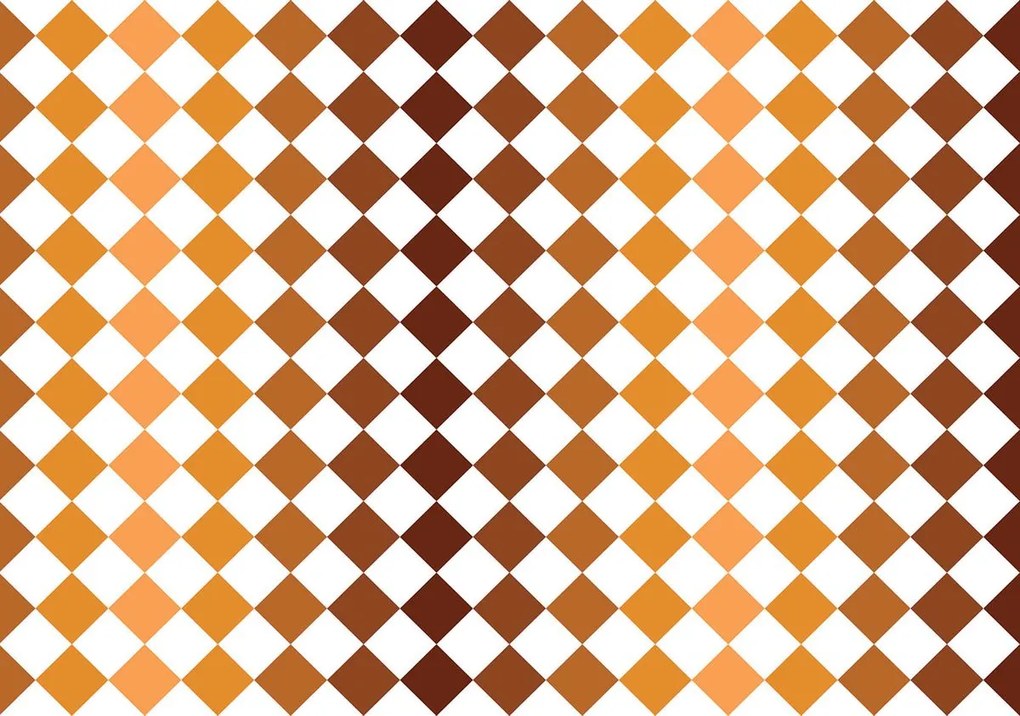 Fototapeta - Mozaika - hnědé dlaždice (254x184 cm)