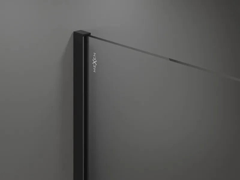 Mexen Kioto sprchová zástěna Walk-in 85 x 200 cm, transparentní 8 mm, černá - 800-085-101-70-00