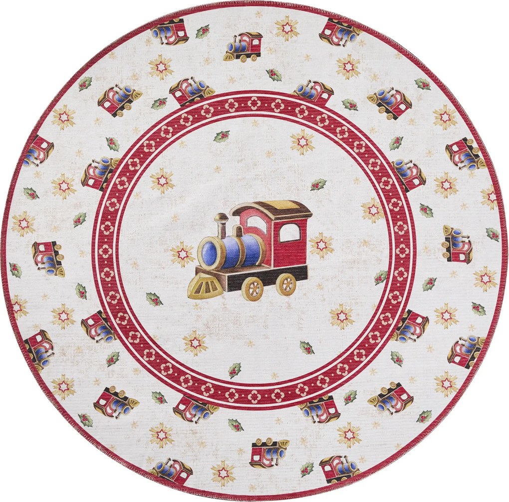 Villeroy & Boch Kusový koberec Toy's delight 106276 Cream, Red kruh, 160x160 (průměr) kruh, červená, obývací pokoj