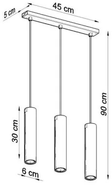Lustr SOLLUX Lagos 3 GU10 3x40W bez zdroje SL.0325 bílá