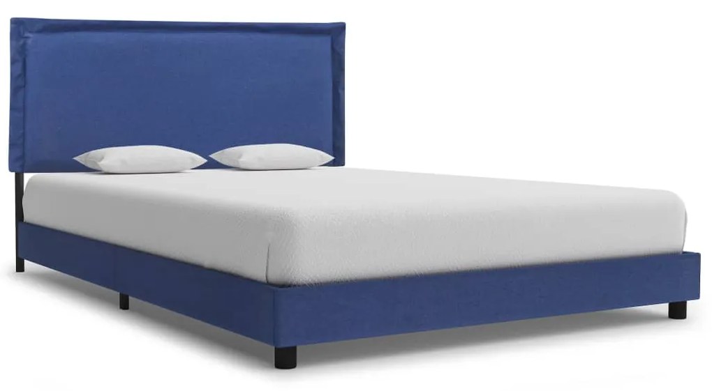 280992 vidaXL Rám postele modrý textil 120 x 200 cm