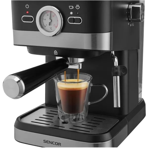 Sencor - Pákový kávovar espresso 1050W/230V černá/matný chrom