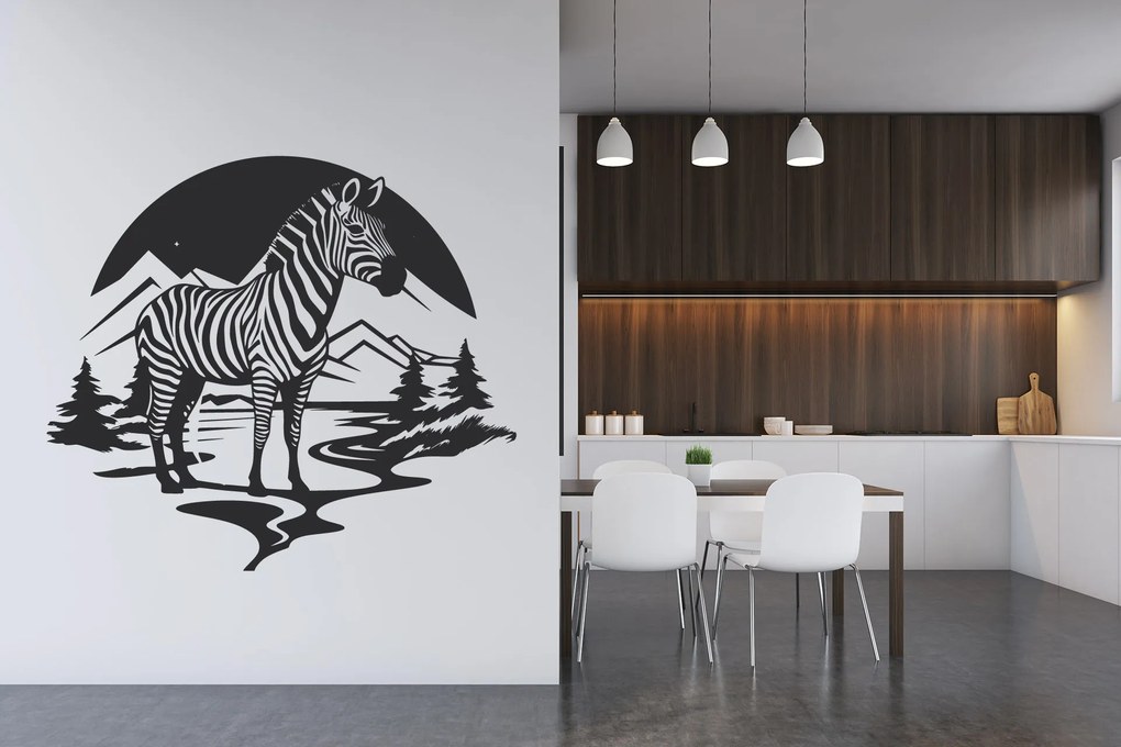 Lepy.cz Samolepka na zeď Zebra - přiroda Velikost (šířka x výška): 75x66cm, Barevná varianta: Karafiátová růžová