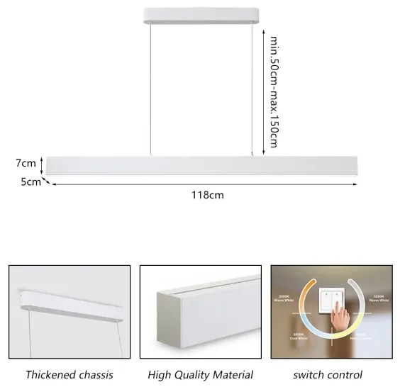 Brilagi - LED Lustr na lanku SLEEKLINE LED/40W/230V 3000/4500/6000K bílá