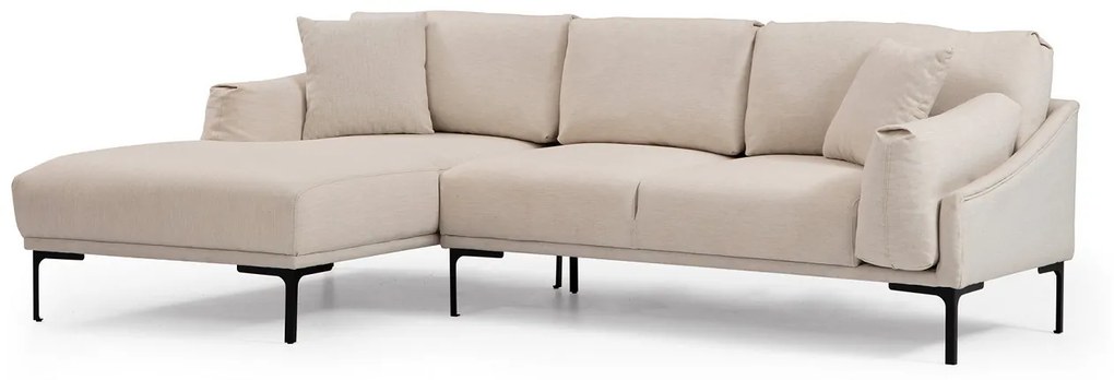 Designová rohová sedačka Pallavi 255 cm krémová - levá