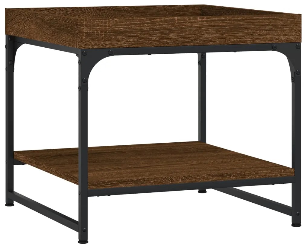 Konferenční stolek hnědý dub 49,5x49,5x45 cm kompozitní dřevo - Default Title