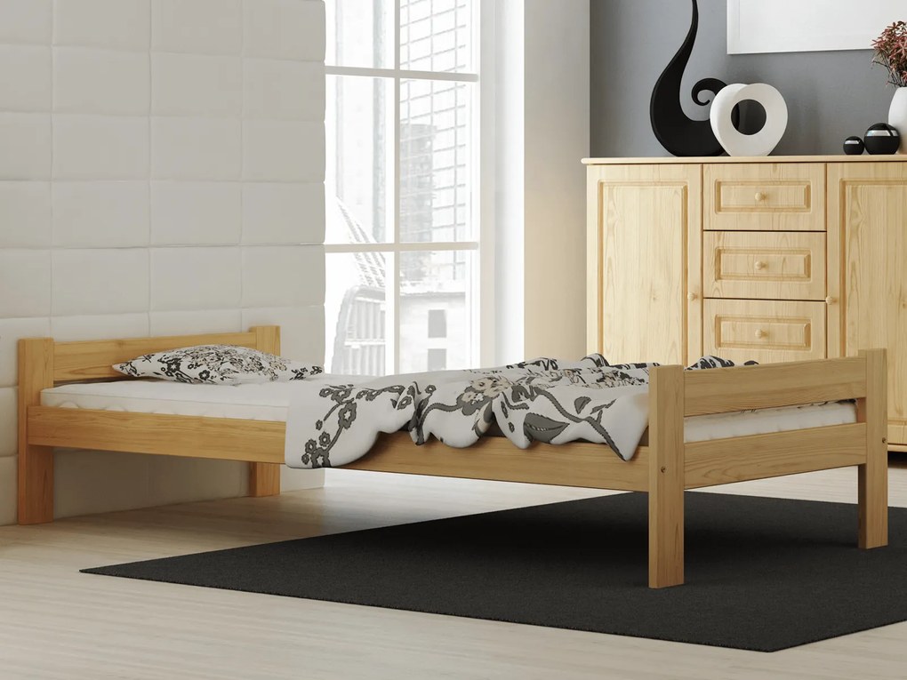 Postel s matrací VitBed 90x200 Fumi borovice s roštem