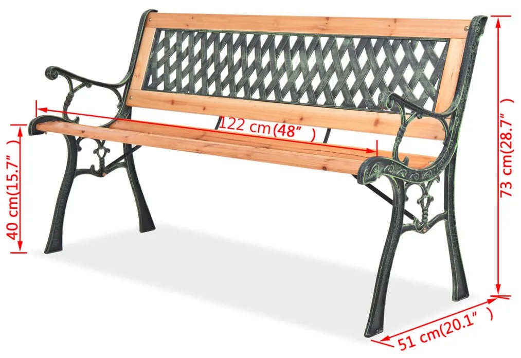 vidaXL Marketos Zahradní lavice 122 cm dřevěná