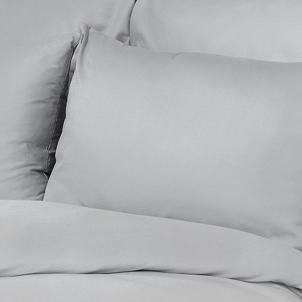 Saténové povlečení LUXURY COLLECTION světle šedé - 1x 240/220, 2x 70/90cm