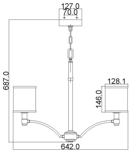 Feiss FE-PROSPECT-PARK5 - Lustr na řetězu PROSPECT PARK 5xE27/60W/230V