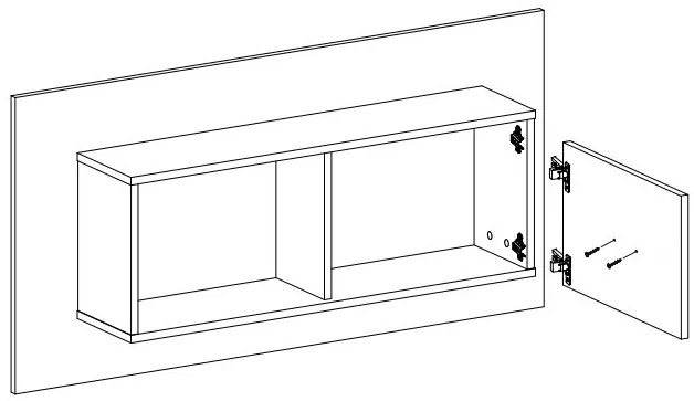 Police s dvířky TIPS dub sonoma/bílá mat