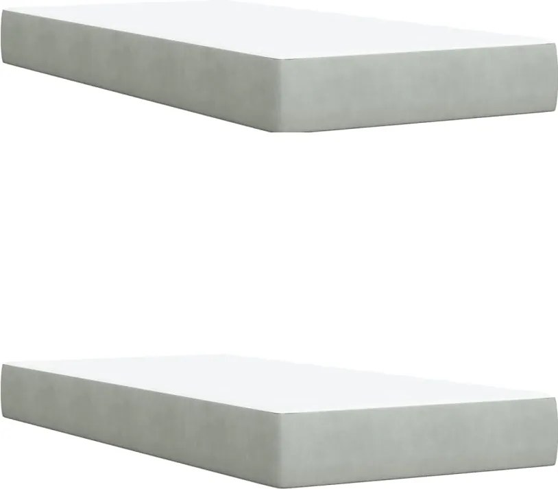 Box spring postel s matrací světle šedá 200x200 cm samet 3285305