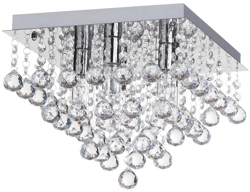Toolight - Křišťálová stropní lampa 4xE14 40W APP515-4C, chromová, OSW-00072