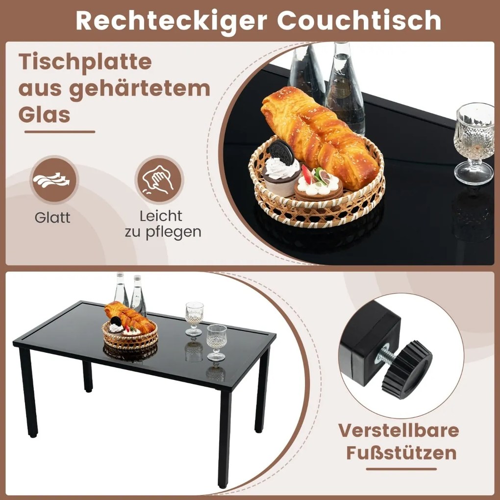Costway 4 ks. Olyrattan Gartenmöbel Set inkl. 2 Stühlen a Bank a Tisch