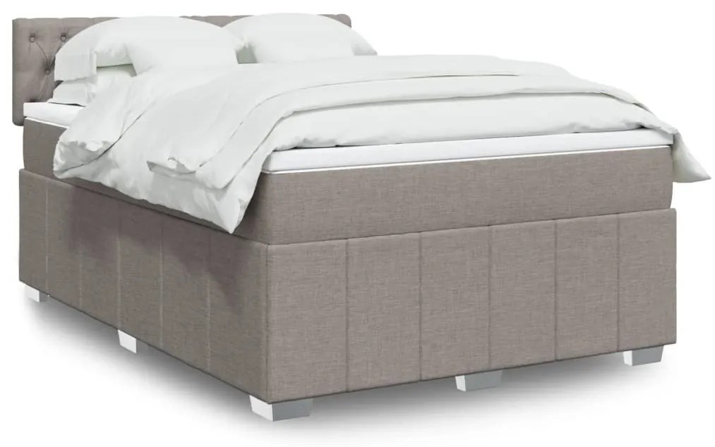 Box spring postel s matrací taupe 140x200 cm textil 3287102