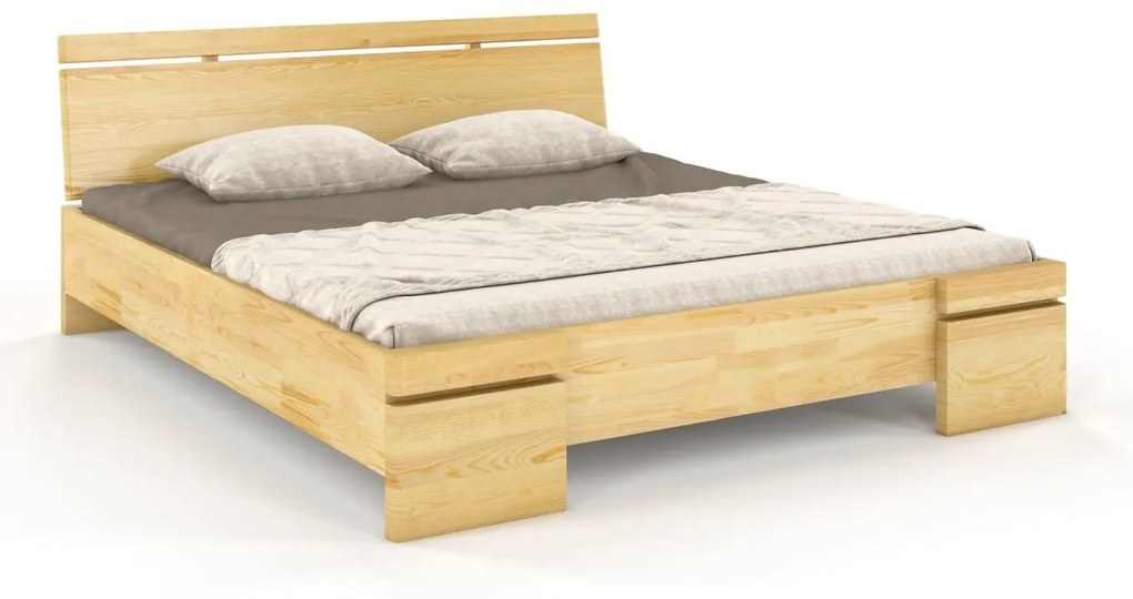 Zvýšená postel Sparta - borovice   , Borovice přírodní, 140x200 cm