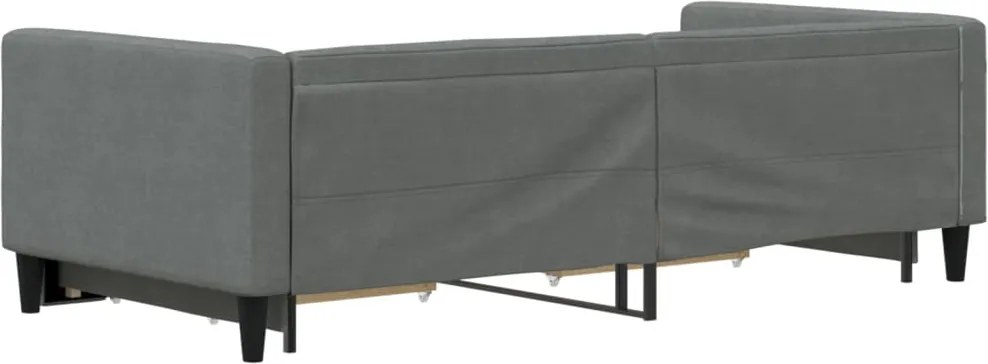 Válenda s přistýlkou a zásuvkami tmavě šedá 90 x 200 cm textil 3196615