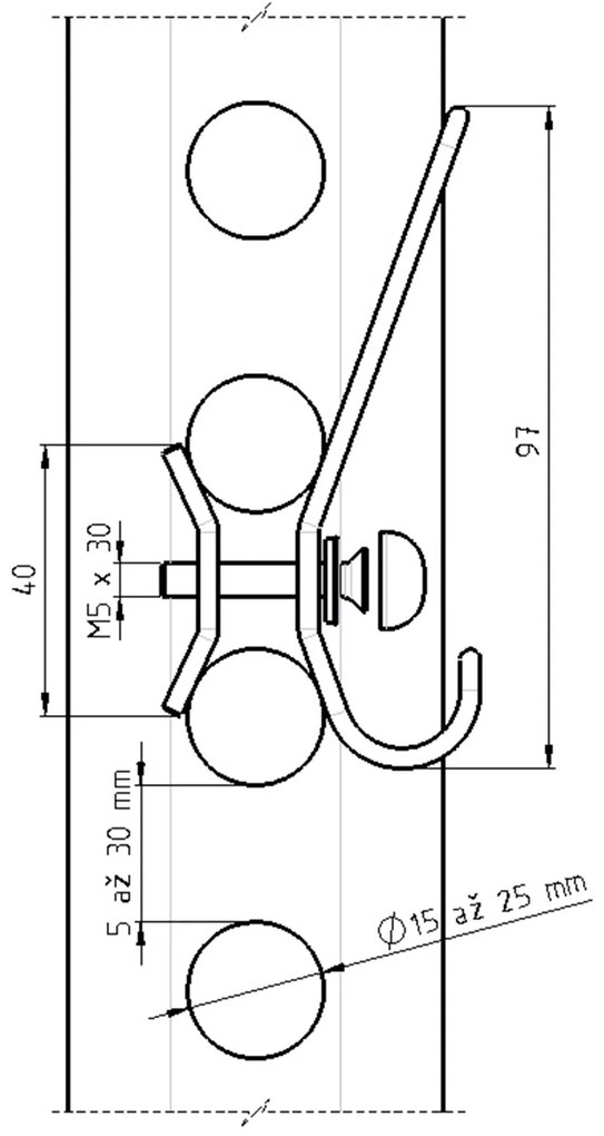 Aqualine, Háček na topné těleso, bílá, 2602S