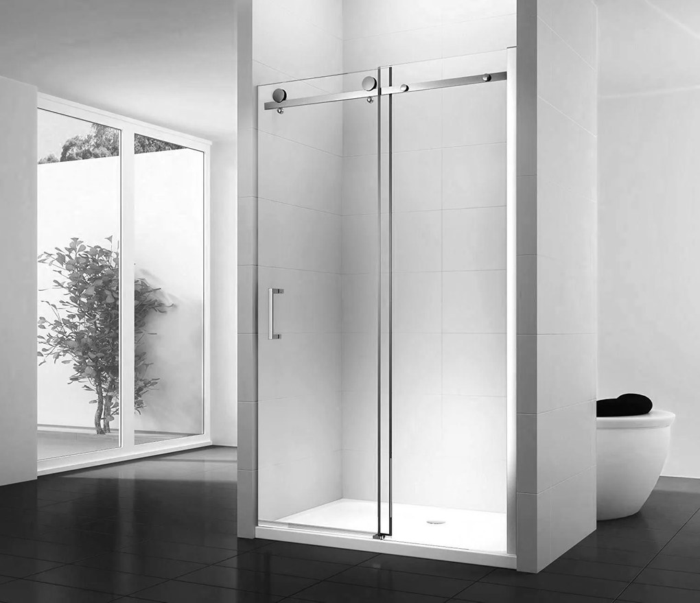 Jednokřídlé posuvné sprchové dveře REA NIXON-2 LEVÉ pro instalaci do niky 140 cm, chrom