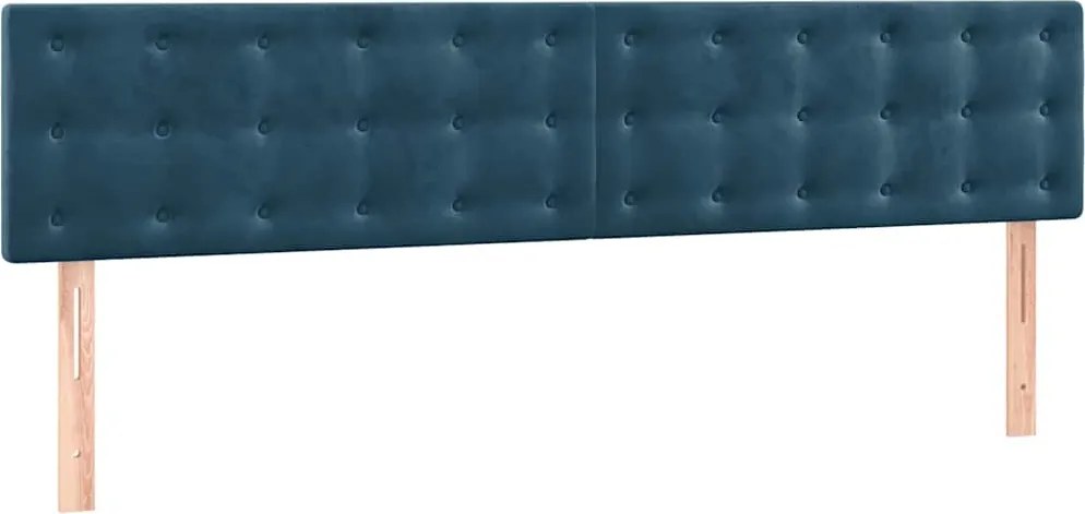 Box spring postel s matrací tmavě modrá 200x200 cm samet 3131223