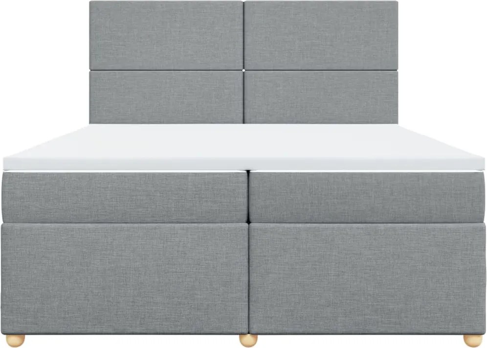 Box spring postel s matrací světle šedá 200 x 200 cm textil 3291380