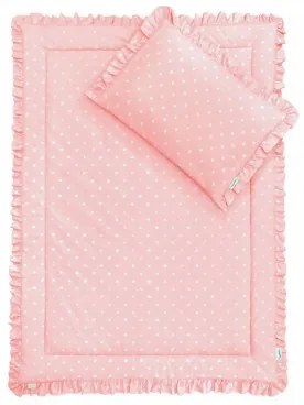 Souprava polštář a přikrývka 100x135 - s volánky / Lovely Dots Pink  2486