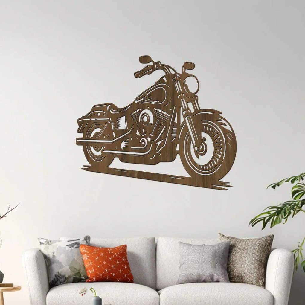 dřevo života Dřevěný obraz motorky Harley Davidson Zvolte rozměr (cm): 60x50, Zvolte barvu dekoru: Černá