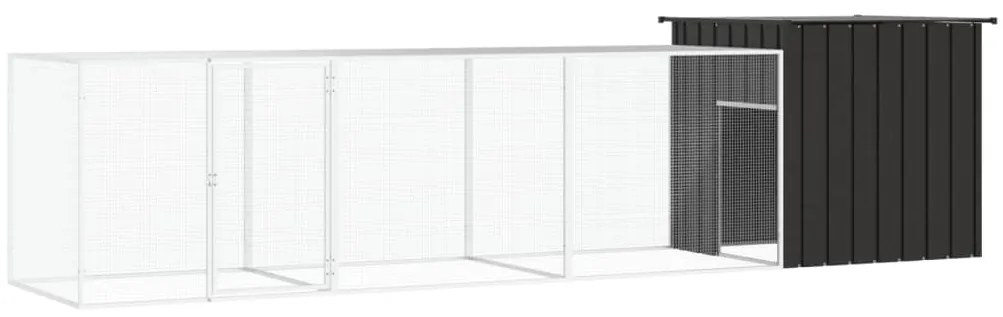 Klec pro kuřata antracitová 400 x 91 x 100 cm pozinkovaná ocel 3106453