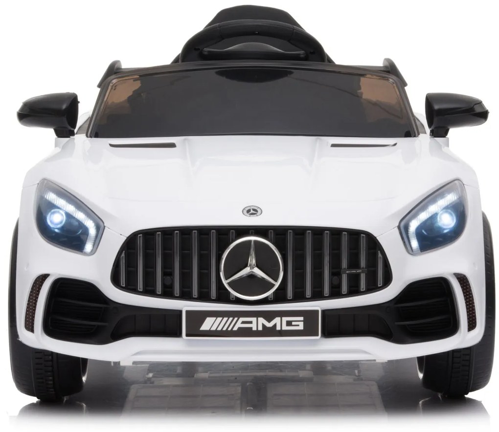 Dětské elektrické autíčko s dálkovým ovládáním BestBerg BBCC-50W – Mercedes-Benz AMG GT R / nosnost 25 kg / Li-Ion baterie / bílá