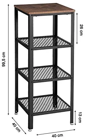 VASAGLE Odkládací regál industriální 4 police 40x40 cm | BIANO