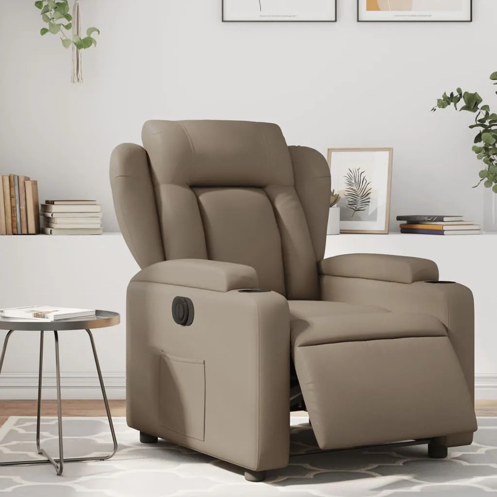 Elektrické polohovací křeslo cappuccino umělá kůže 3204536