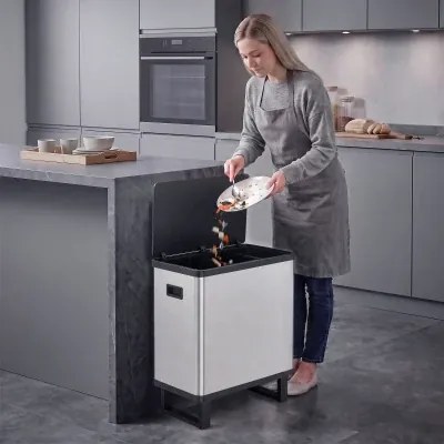 HOMCOM automatický odpadkový koš se senzorem 54 l, 3 přihrádky, nerezová ocel, stříbrný