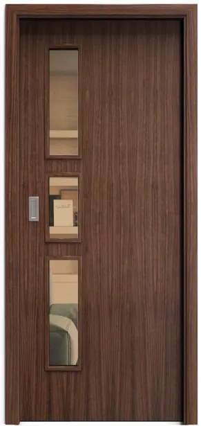 SAPELI ELEGANT KOMFORT M33 - DÝHA - POSUVNÉ DVEŘE VČ. ZÁRUBNĚ - Ořech americký Průchozí šířka (cm): 100, Průchozí výška (cm): 197