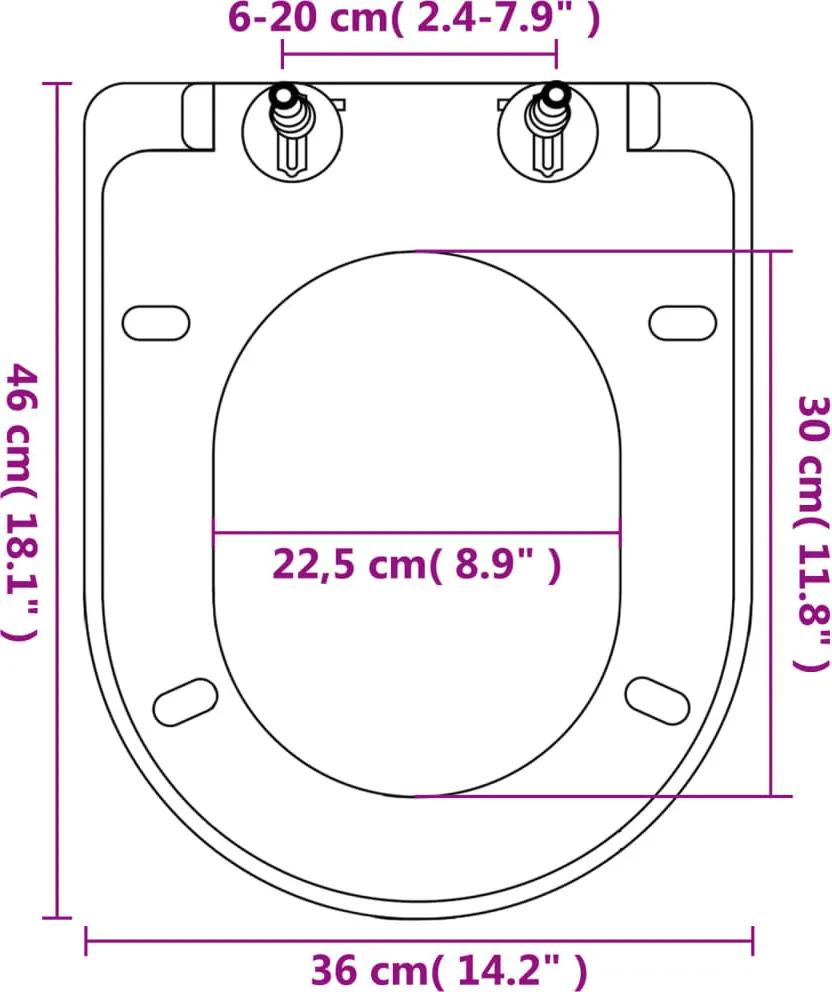 vidaXL WC sedátka s funkcí pomalého sklápění 2 ks bílá plastová [275930]