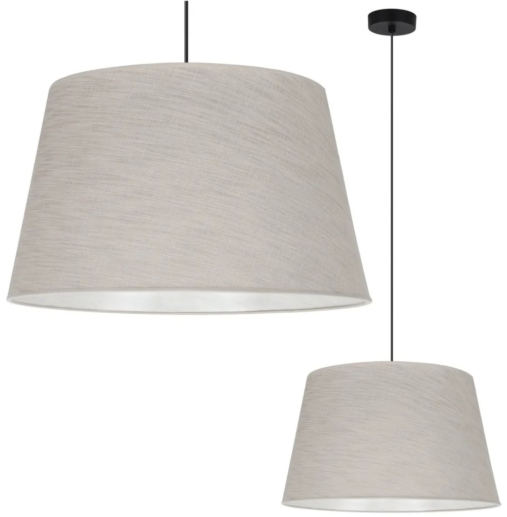 Závěsné svítidlo Jen, 1x světle béžové textilní stínítko, (fi 44 cm), b