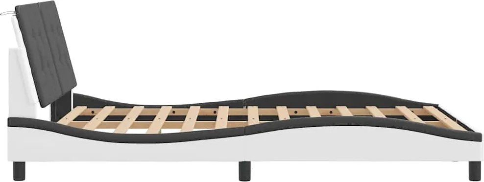 Rám postele bez matrace Zadar bílý a černý 140 x 200 cm umělá kůže 3208190