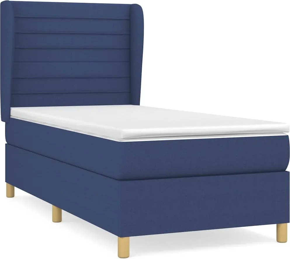 Box spring postel s matrací modrá 80x200 cm textil 3128563